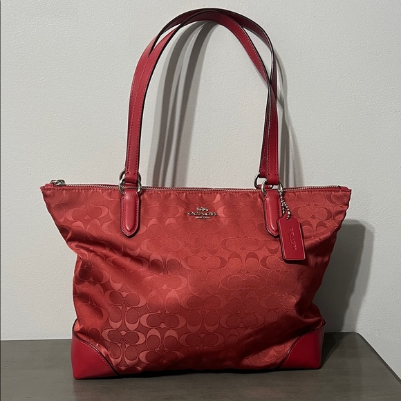 Coach | Bags | Coach Signature Red Tote | Poshmark